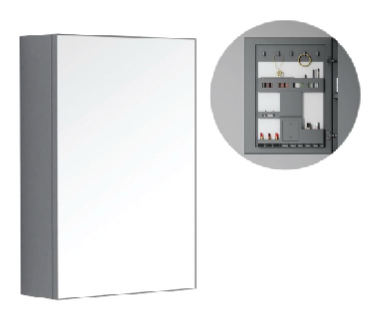 DUVA-DMBA124G 60x45CM ALUMINIUM MIRROR CABINET – My Store