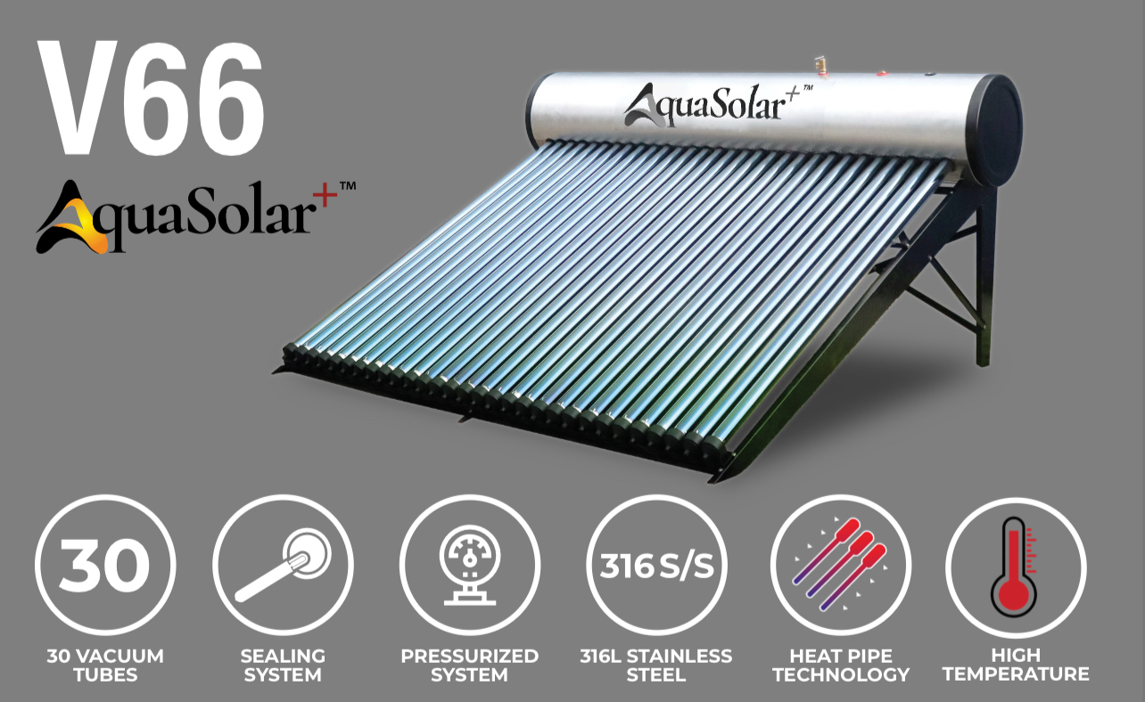 AQUA SOLAR-V66 Gallons Solar Water Heater – My Store
